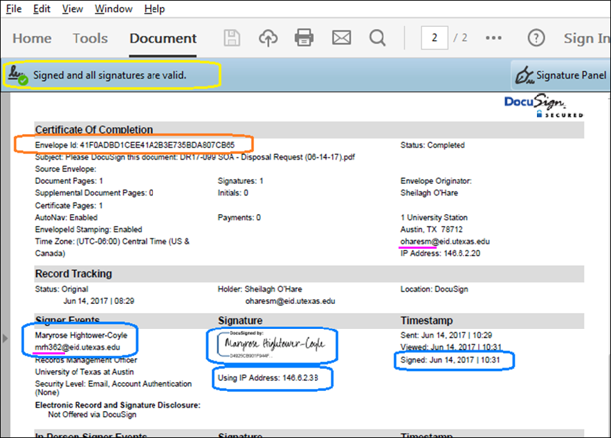 Verifying Signatures DocuSign